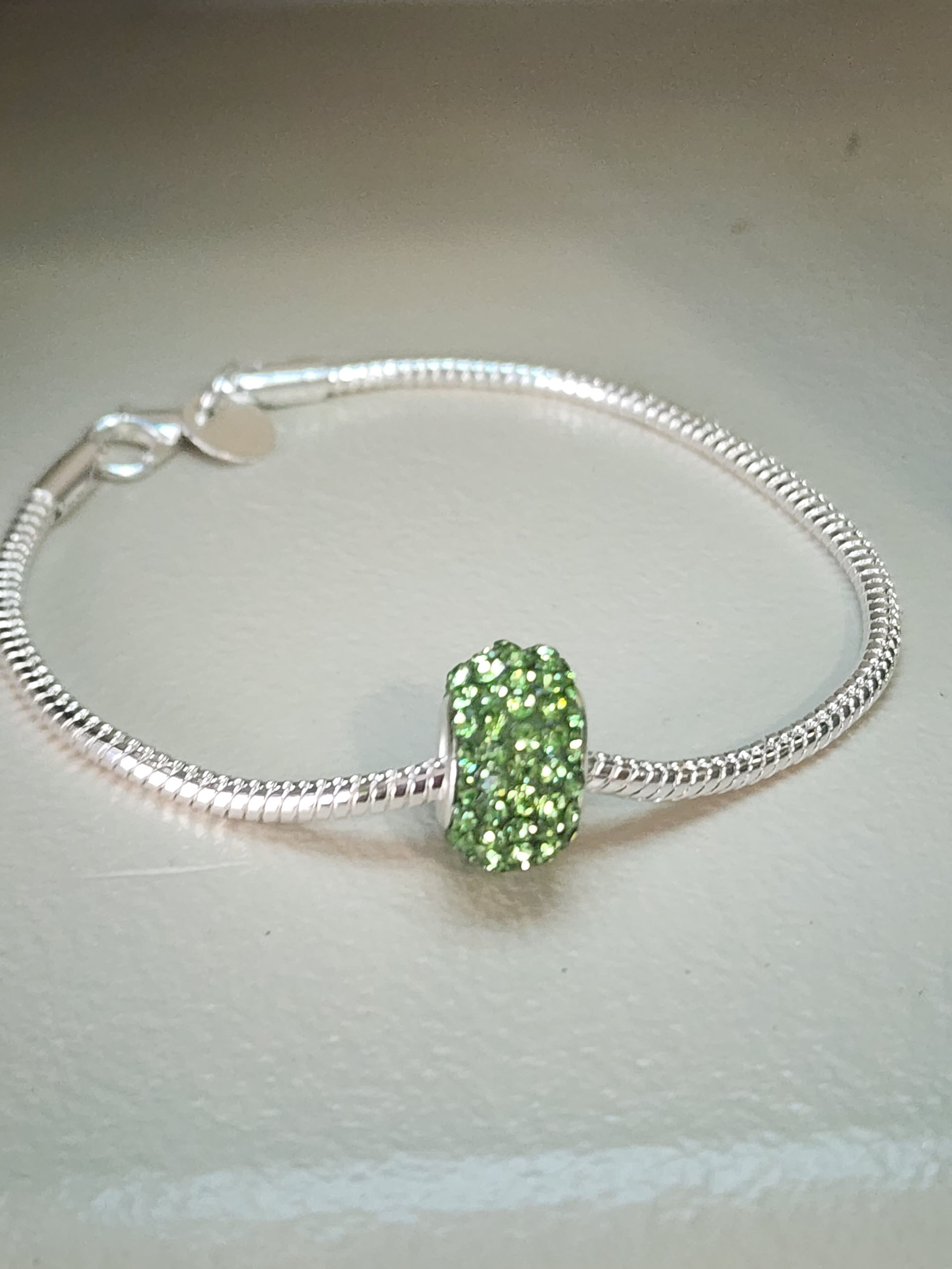 Lime Green Big Bead Crystal Ball Bracelet - Chic & Charmed Boutique by ...