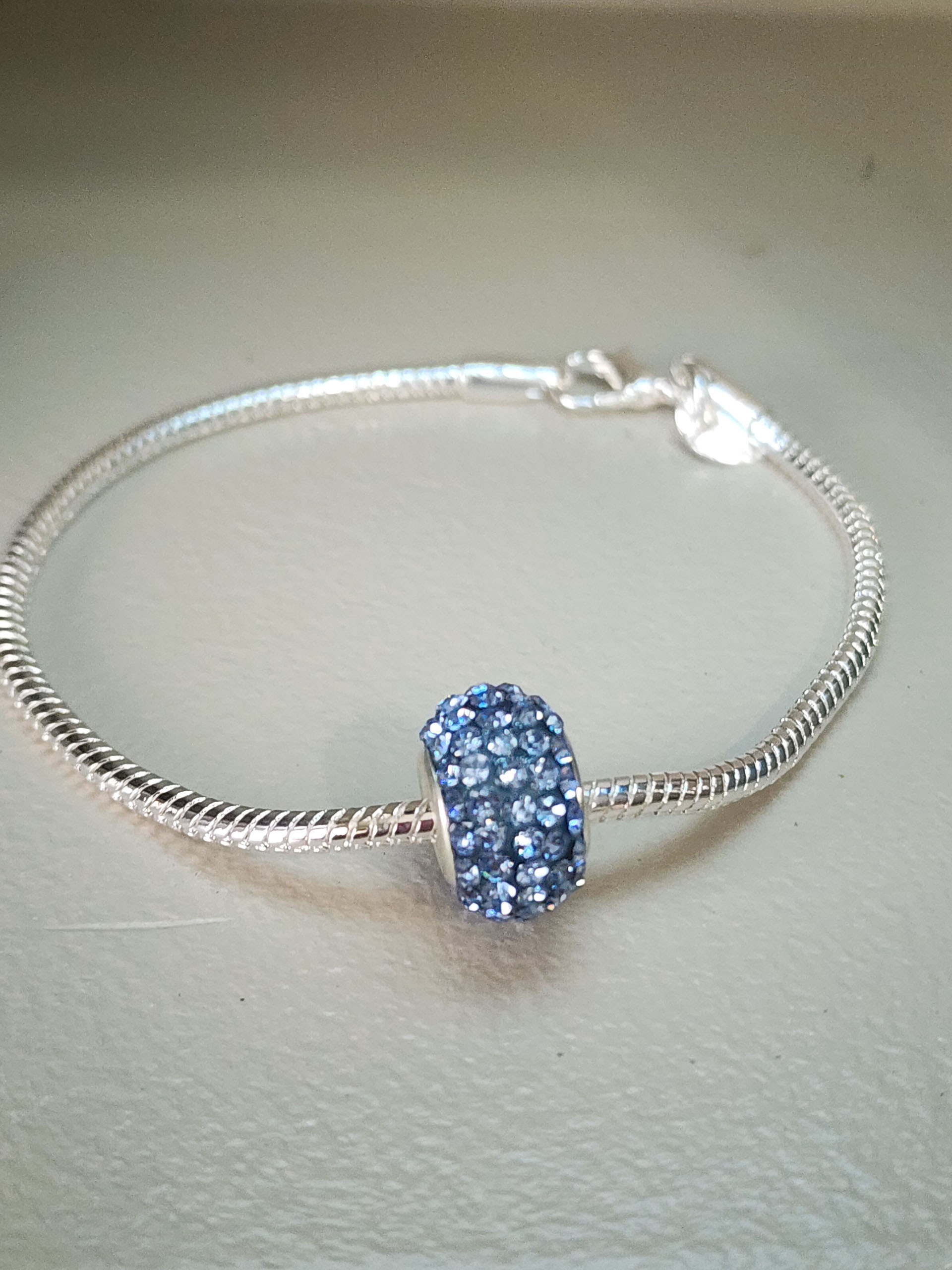 Sky Blue Big Bead Crystal Ball Bracelet - Chic & Charmed Boutique by ...