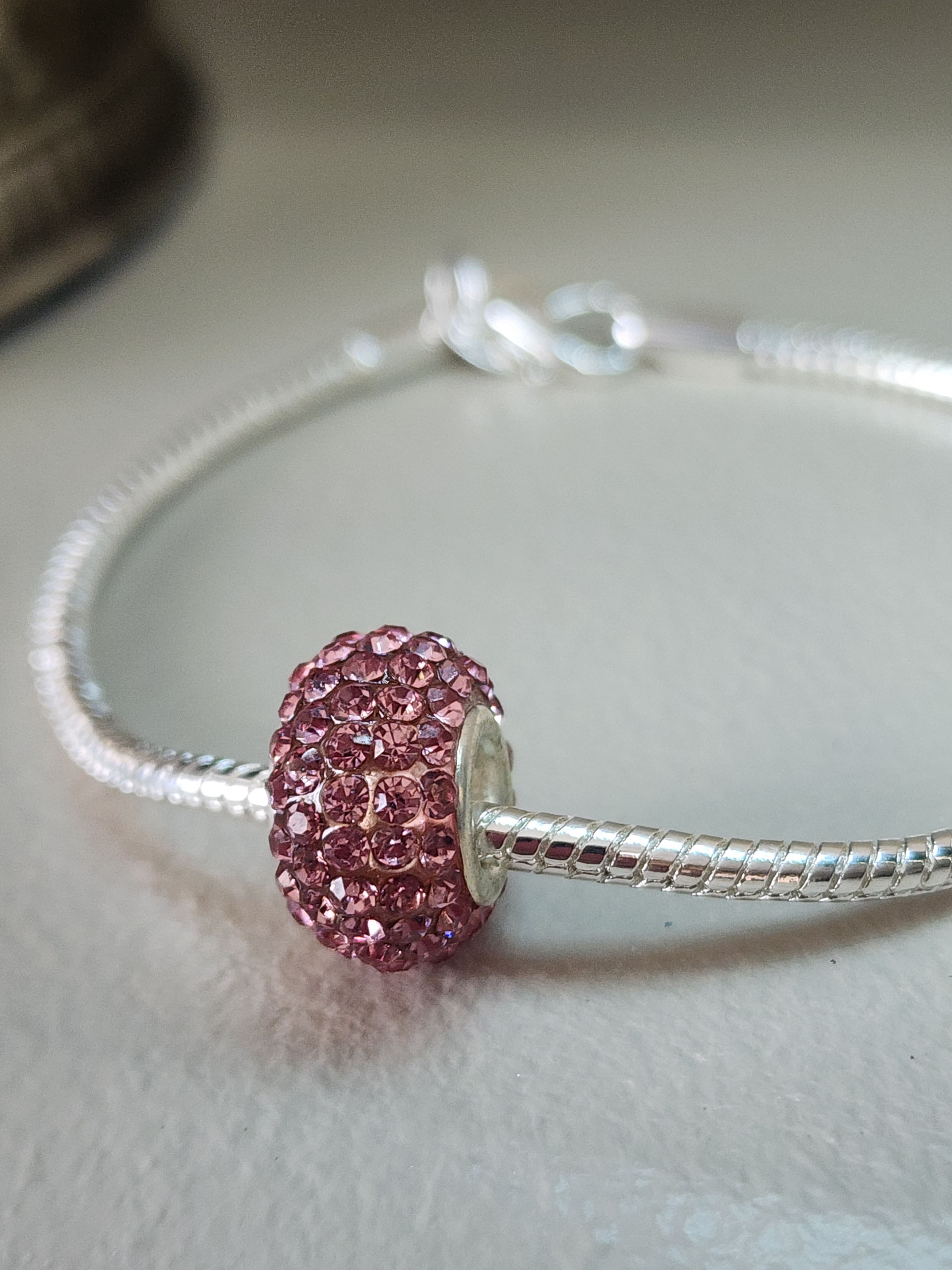 Soft Pink Big Bead Crystal Ball Bracelet - Chic & Charmed Boutique by ...