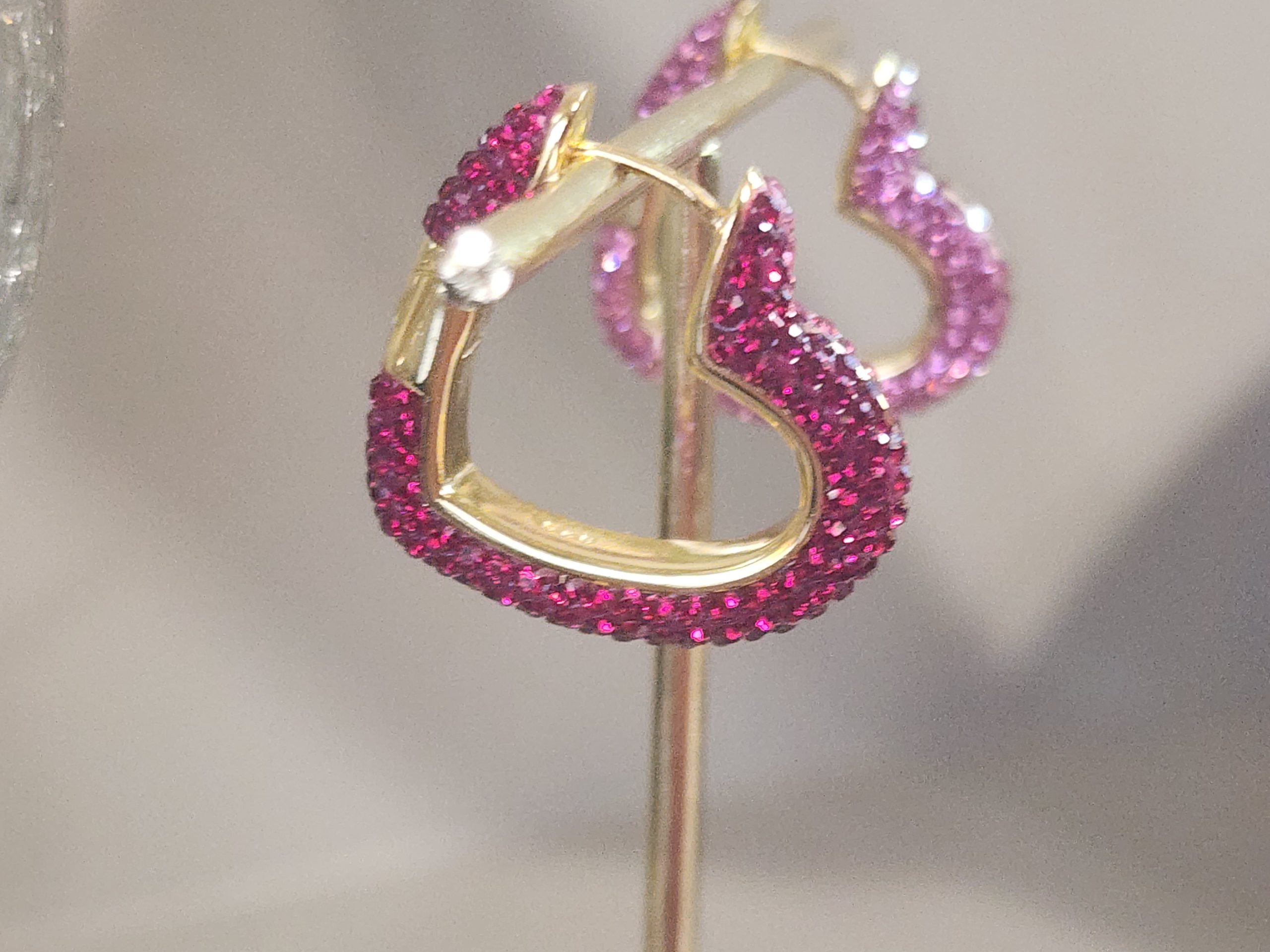 Small 23mm Heart Crystal Ball Hoops - Chic & Charmed Boutique by Chanelle