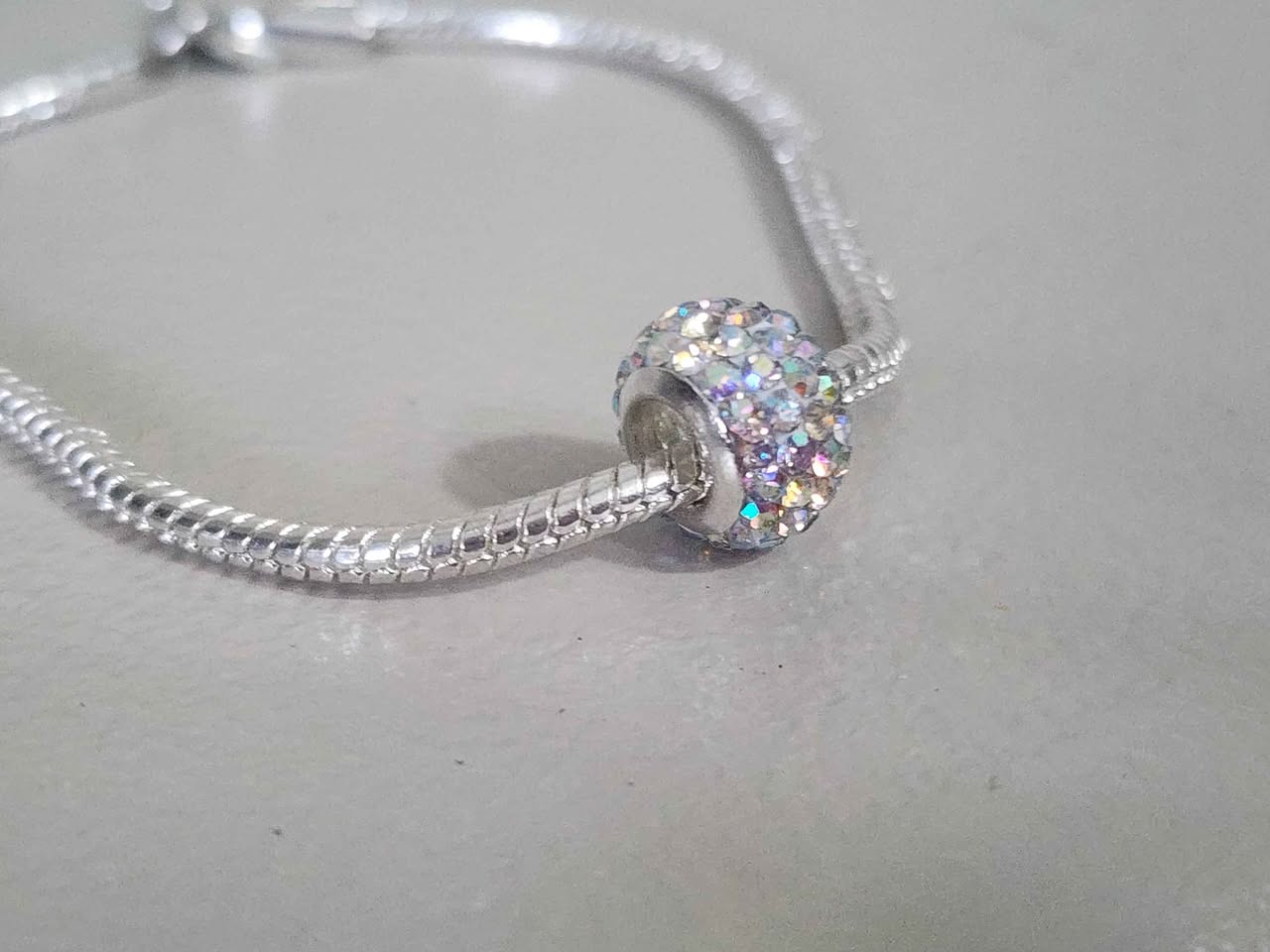 Silver AB Small Bead Crystal Ball Bracelet - Chic & Charmed Boutique by ...