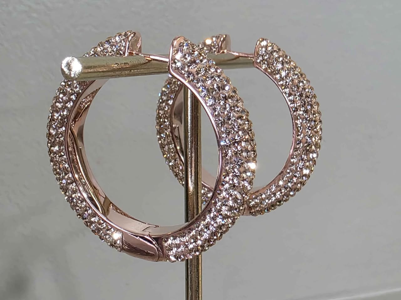 Champagne Large (35mm) Crystal Ball Hoops - Chic & Charmed Boutique by ...